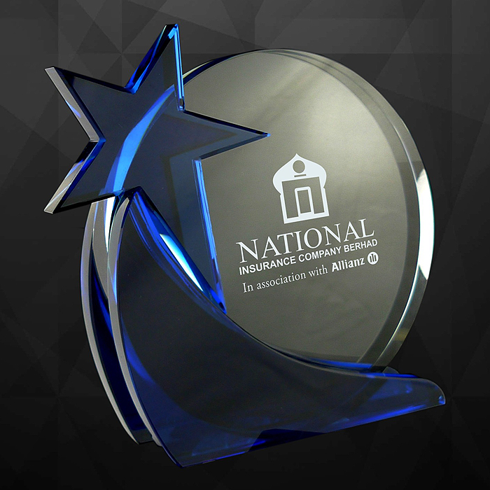 91054 Crystal Star Plaque - Trophies & Plaque Awards