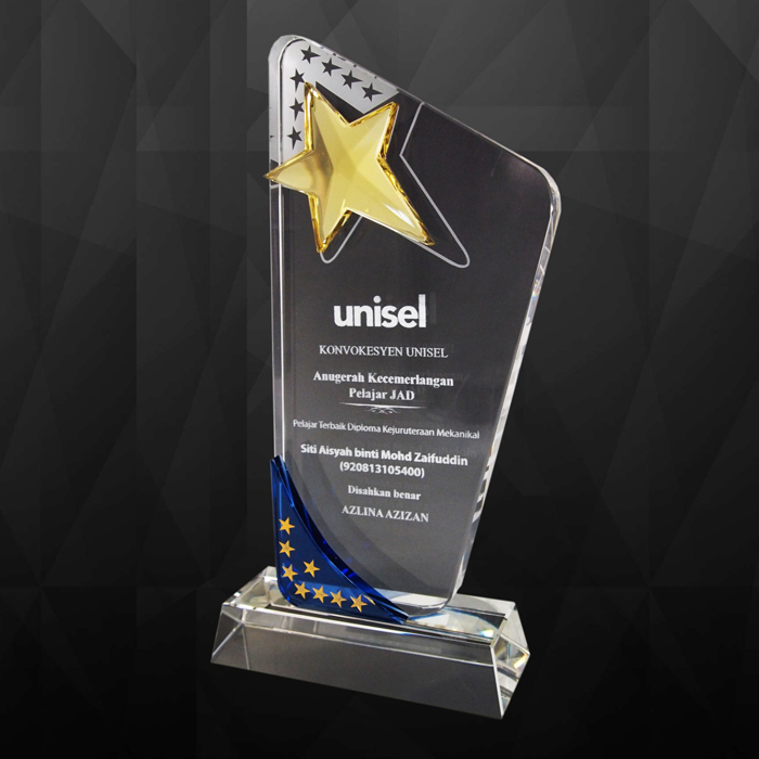 91120 Crystal Star Plaque - Trophies & Plaque Awards